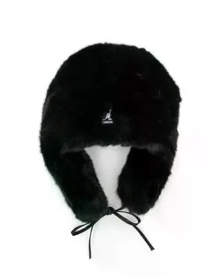 MASTERMIND WORLD Skull Embroidered Faux-fur Trapper Hat - Black