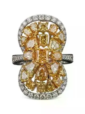 HYT JEWELRY 3.18 Carat Diamond Cocktail Ring In 18k Gold - Silver