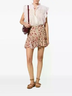 MARANT ETOILE Sleeveless High Neck Top With Ruffled Detailing
