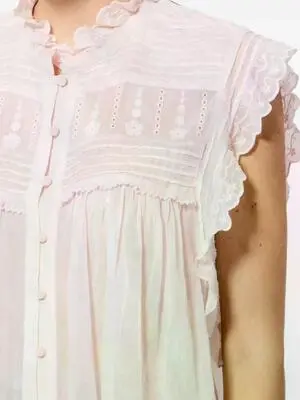 MARANT ETOILE Sleeveless High Neck Top With Ruffled Detailing