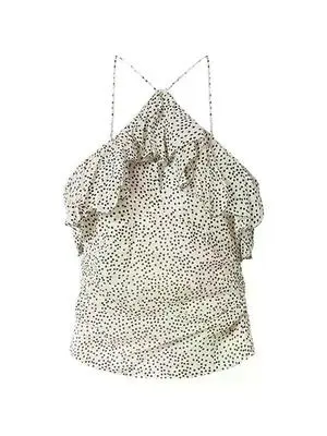 MARANT ETOILE Djimia" Polka Dot Print Top - Neutrals
