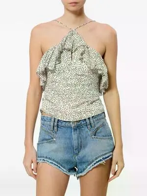 MARANT ETOILE Djimia" Polka Dot Print Top - Neutrals