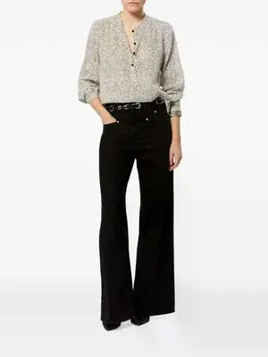 MARANT ETOILE Beige Polka Dot Henley Top