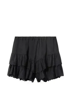 MARANT ETOILE Jocadia Cotton And Floral Lace Shorts - Black