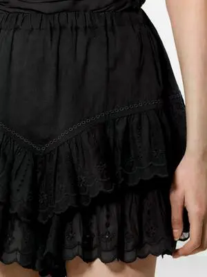 MARANT ETOILE Jocadia Cotton And Floral Lace Shorts - Black