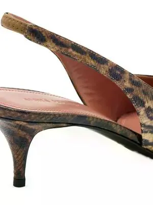 Amina Muaddi Snake-effect Leopard-print Pumps