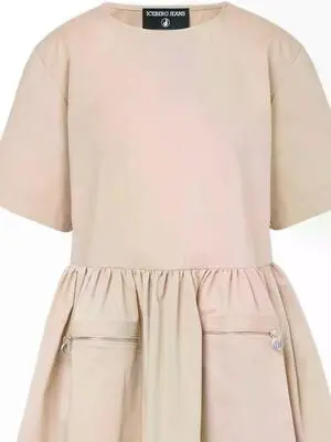 Iceberg Gathered Midi Dress With Zip Pockets