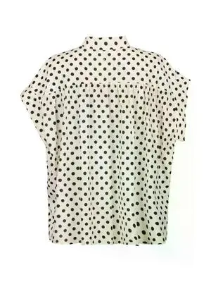 HANNES ROETHER Polka-dot V-neck Blouse