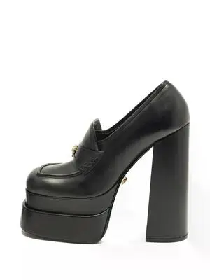 Versace Leather Medusa Motif Pumps - Black