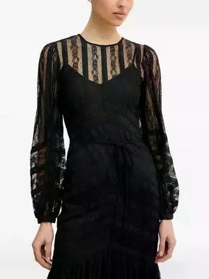 TWINSET Lace-panelled Ruffled Midi Dress