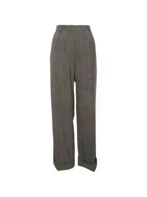 Max Mara Prince Of Wales Check Wool Trousers