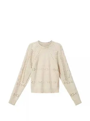 MARANT ETOILE Luce Pullover Cream White Textured Knit