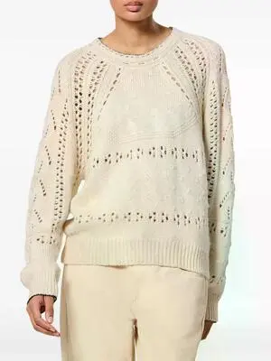 MARANT ETOILE Luce Pullover Cream White Textured Knit