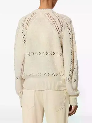 MARANT ETOILE Luce Pullover Cream White Textured Knit