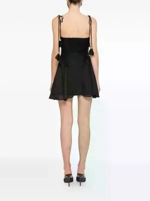 NISSA Slub Texture Cut-out Mini Dress
