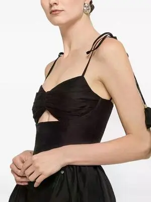 NISSA Slub Texture Cut-out Mini Dress