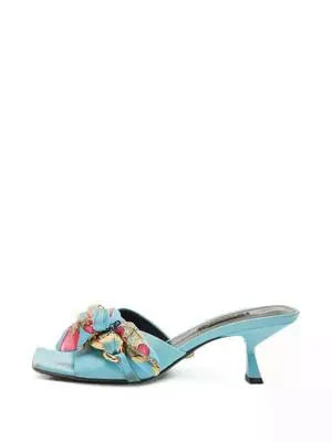 Versace Medusa Chain-link Heeled Sandals - Blue
