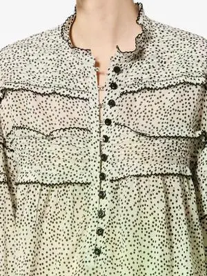 MARANT ETOILE Doane Polka Dot Ruffled Top