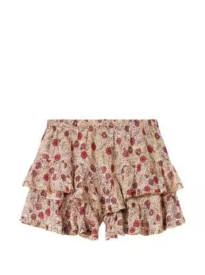 MARANT ETOILE Floral Print Tiered Shorts