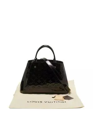 LOUIS VUITTON Montaigne Monogram Vernis Tote Bag - Black