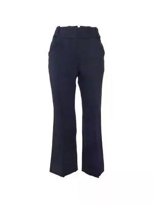 Fendi Navy Gabardine Flared Trousers - Blue