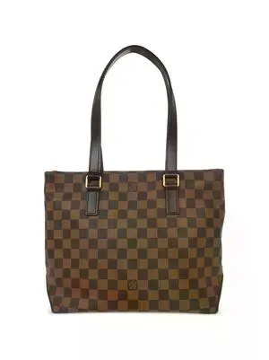 LOUIS VUITTON Damier Ebène Cabas Piano Tote Bag - Brown