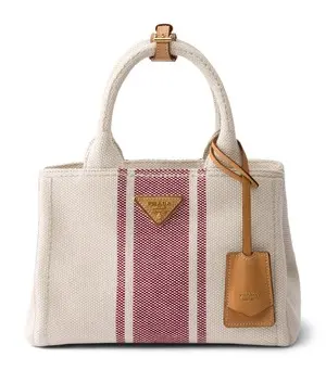 Prada Small Canvas Jardinière Top-handle Bag - Neutral
