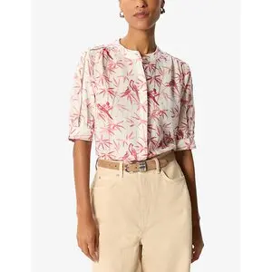 Whistles Tropical Bird Textured Woven Shirt