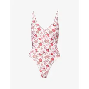 Seafolly Summer Chintz V-neck Swimsuit - Ecru