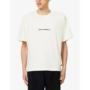 HONOR THE GIFT Don't Overthink It Embroidered Cotton T-shirt