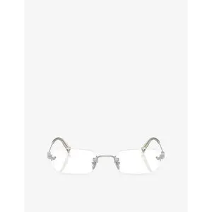 Miu Miu Rectangle-frame Metal Eyeglasses - Silver