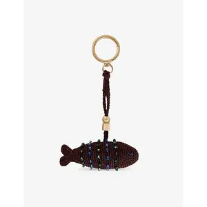 Sandro Handmade Crochet Fish Charm With Gold-tone Hardware - Brown
