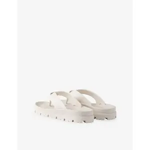 Prada Rubber Thong Sandals With Enamelled Triangle Logo