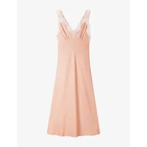 Sandro Rhinestone Embellished V-neck Midi Dress