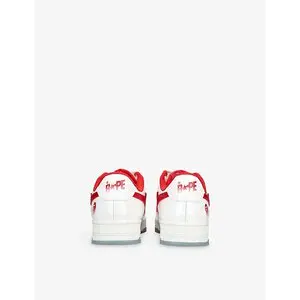 A BATHING APE Sta Icon #4 Leather Trainers - White/red