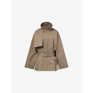 FRAME The Short Field Cotton Trench Coat - Army