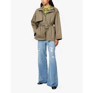 FRAME The Short Field Cotton Trench Coat - Army