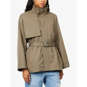FRAME The Short Field Cotton Trench Coat - Army