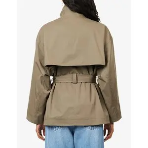 FRAME The Short Field Cotton Trench Coat - Army