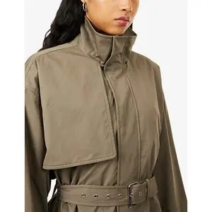 FRAME The Short Field Cotton Trench Coat - Army