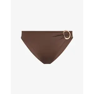 AWAY THAT DAY Bikini Bottoms With Gold Ring Detail - Espresso