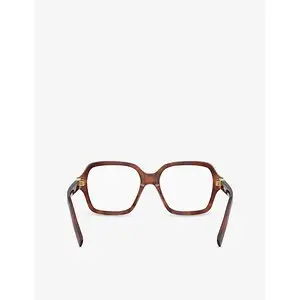Miu Miu Acetate Square Frame Eyeglasses - Brown