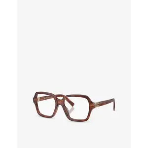 Miu Miu Acetate Square Frame Eyeglasses - Brown