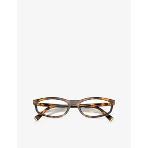 Miu Miu Mu 01zv Oval-frame Acetate Eyeglasses - Brown