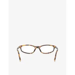 Miu Miu Mu 01zv Oval-frame Acetate Eyeglasses - Brown