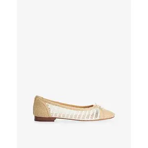 DUNE Raffia Ballet Flats With Bow Detailing