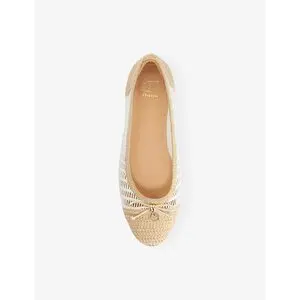 DUNE Raffia Ballet Flats With Bow Detailing