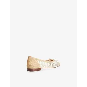 DUNE Raffia Ballet Flats With Bow Detailing