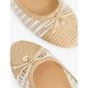 DUNE Raffia Ballet Flats With Bow Detailing