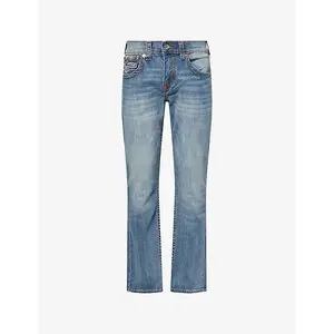 True Religion Ricky Embroidered Straight-leg Denim Jeans